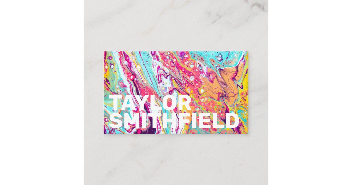 Colorful Paint Splatter Business Card | Zazzle