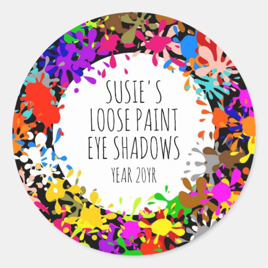Colorful Paint Splatter DIY Crafters Classic Round Sticker | Zazzle