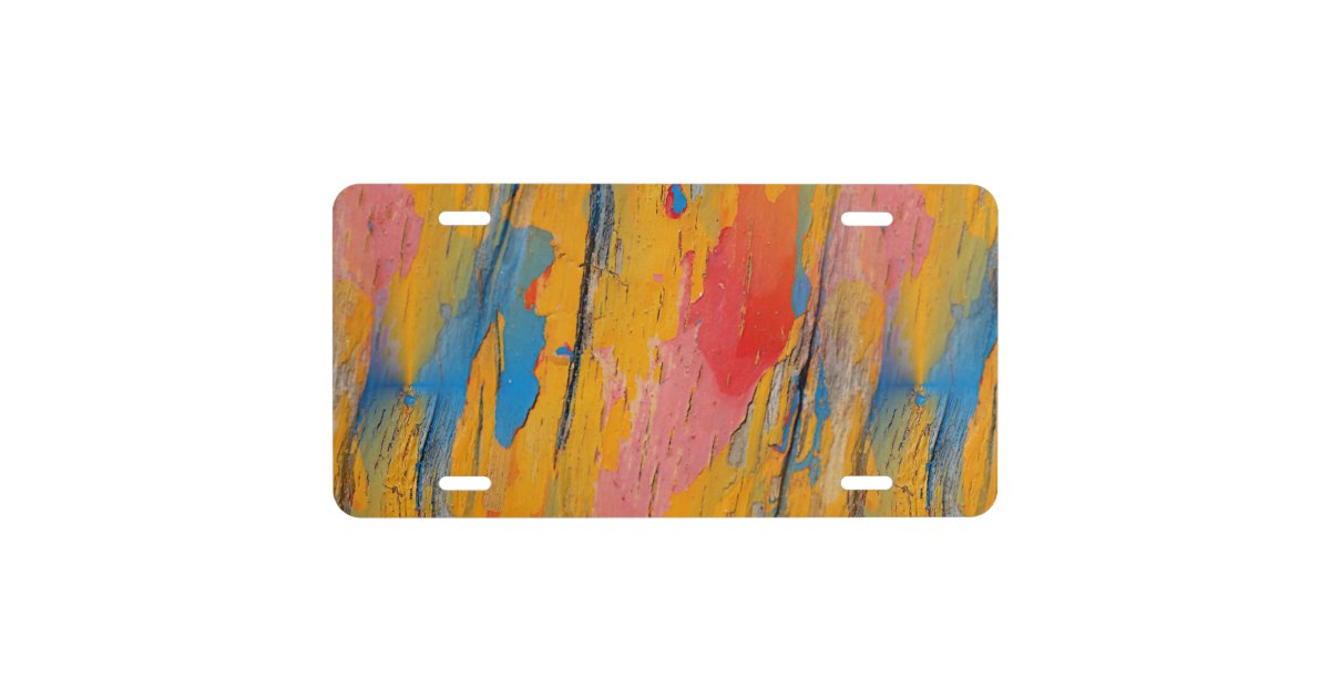 Colorful Paint Splatter License Plate | Zazzle