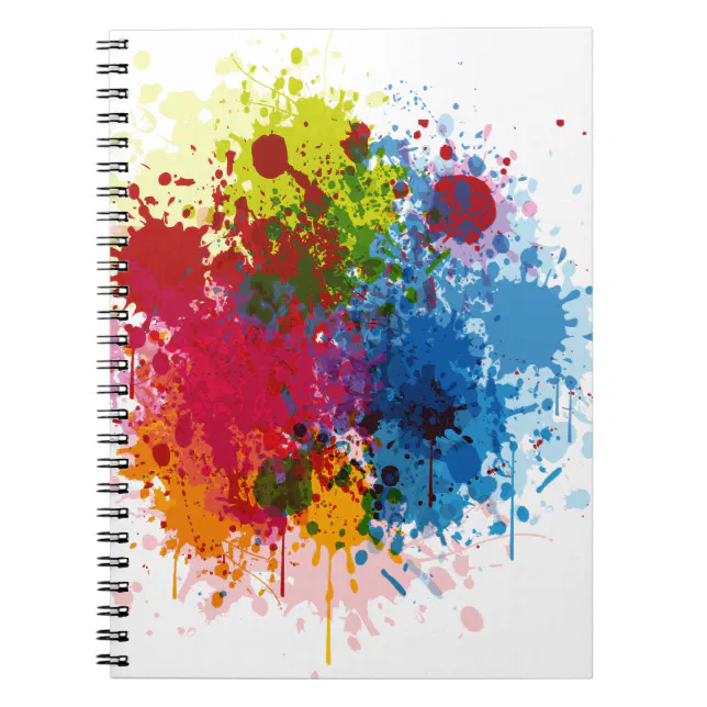 Colorful Paint Splatter Notebook | Zazzle