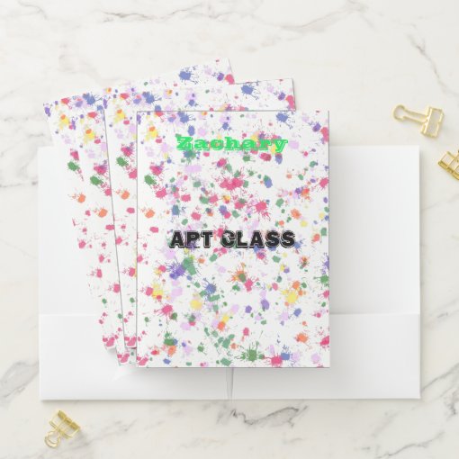 Colorful Paint Splatter Pocket Folders | Zazzle