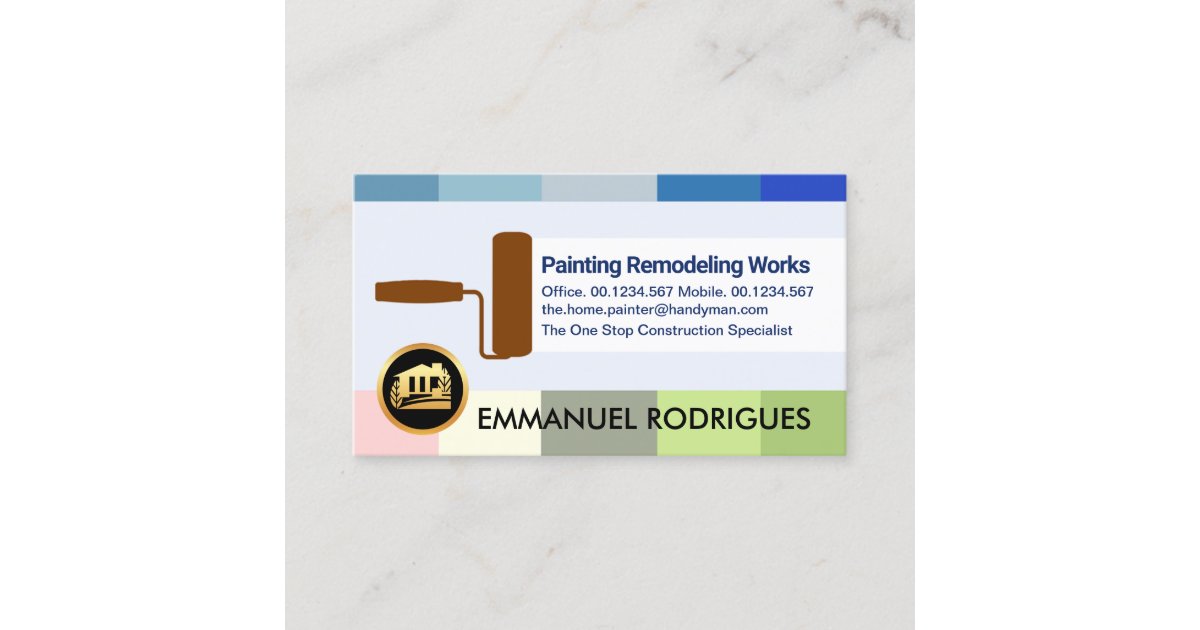 Colorful Paint Strips Painter Service Business Card | Zazzle