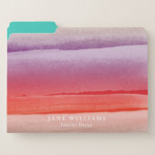 Colorful Paint Strokes - Coral Yellow Violet File Folder | Zazzle