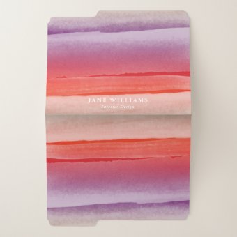 Colorful Paint Strokes - Coral Yellow Violet File Folder | Zazzle