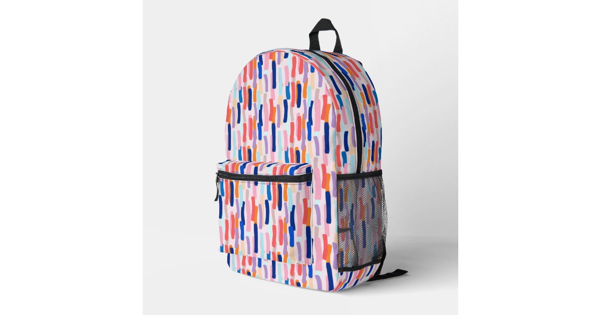 Colorful Paintbrush Stroke Pattern Printed Backpack | Zazzle