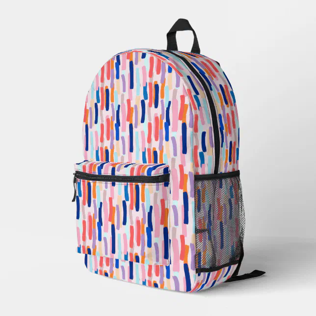 Colorful Paintbrush Stroke Pattern Printed Backpack | Zazzle