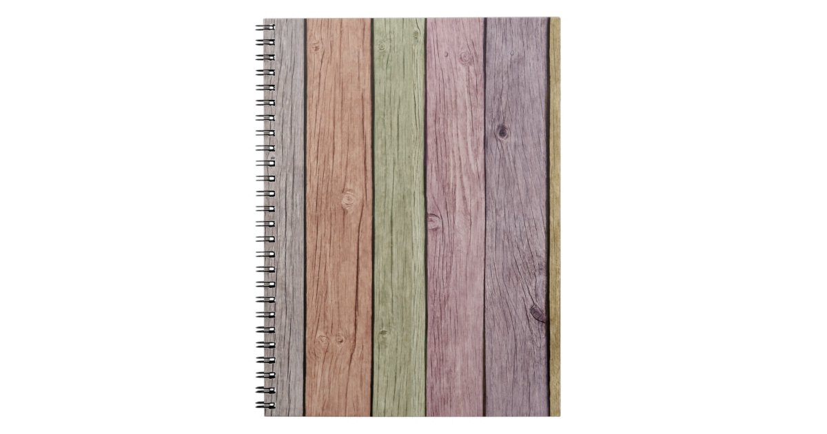 Colorful Painted Weathered Wood Notebook | Zazzle