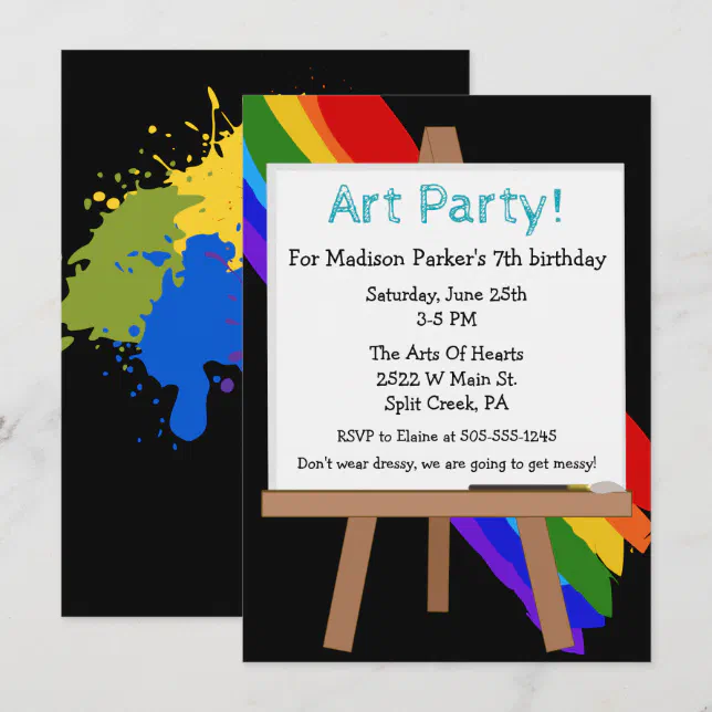 Colorful Painting Party Invitation | Zazzle