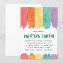 Colorful Paints | Art/Painting Birthday Party Invitation | Zazzle