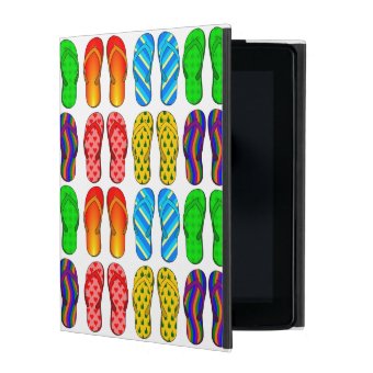 Colorful Pairs of Flip Flop Summer Sandals Pattern iPad Case | Zazzle