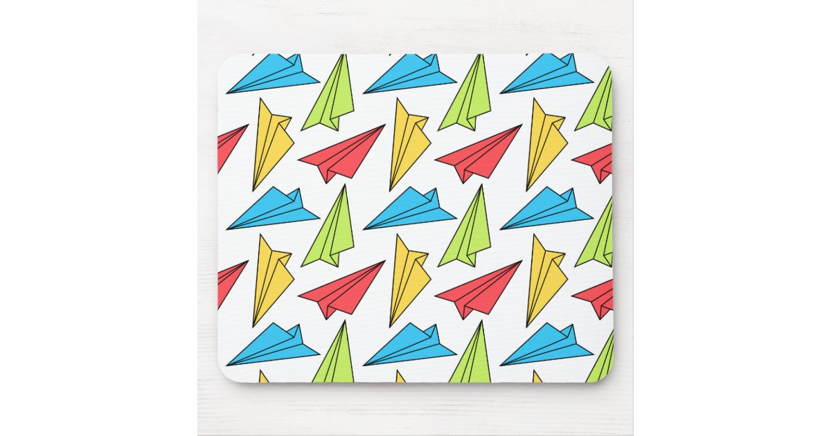 Colorful Paper Airplanes Pattern Mouse Pad | Zazzle