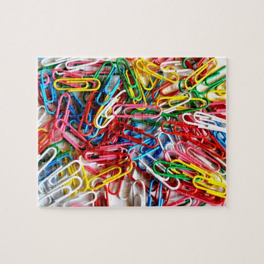 Colorful Paper Clips Office Supply Jigsaw Puzzle | Zazzle.com