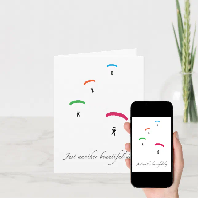 Colorful Parachutes Card | Zazzle