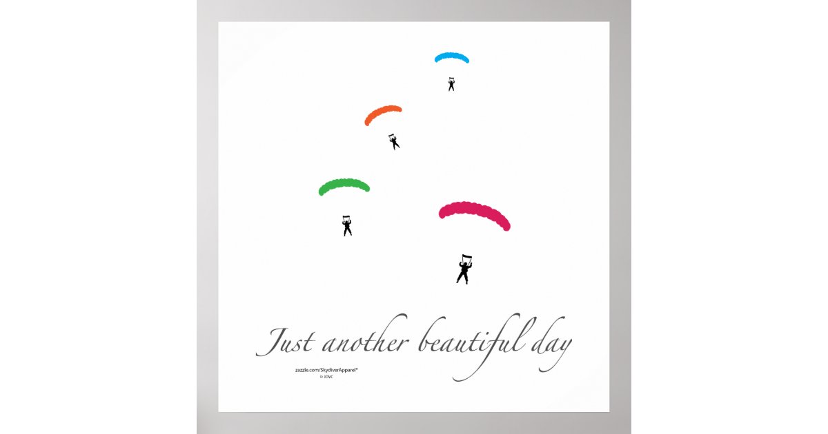Colorful Parachutes Poster | Zazzle