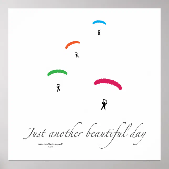 Colorful Parachutes Poster | Zazzle