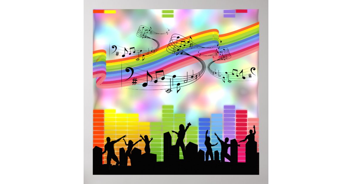 Colorful Party Music Poster | Zazzle