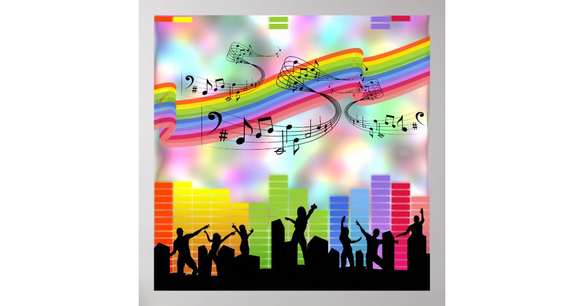 Colorful Party Music Poster | Zazzle