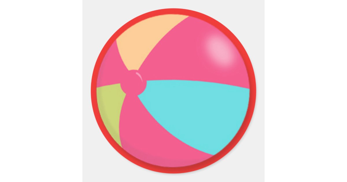 Colorful Pastel Beach Ball Classic Round Sticker | Zazzle