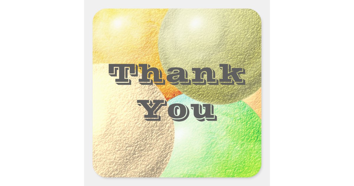 Colorful Pastel Circles Appreciation Thank You Square Sticker | Zazzle