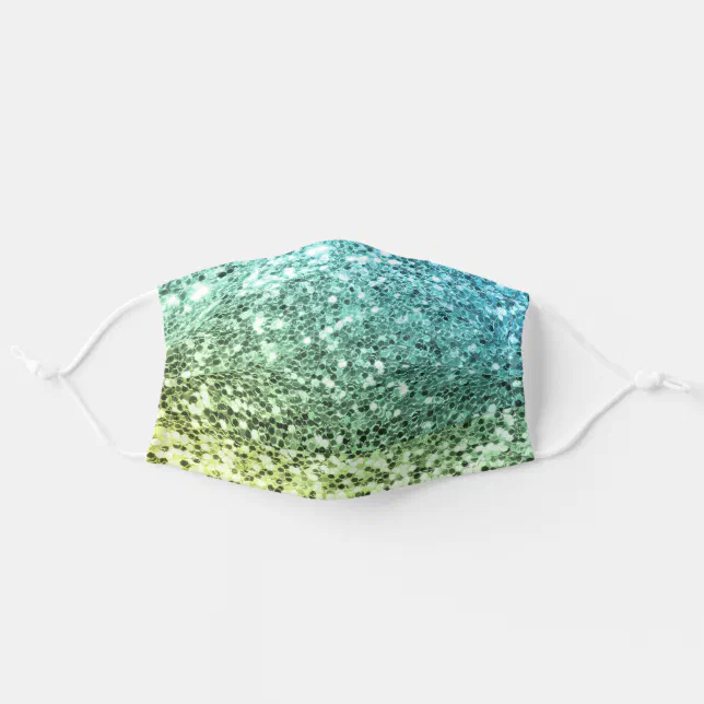 Colorful Pastel Glitter Mermaid Texture Sparkly Adult Cloth Face Mask ...
