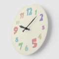 Colorful Pastel Large Clock | Zazzle