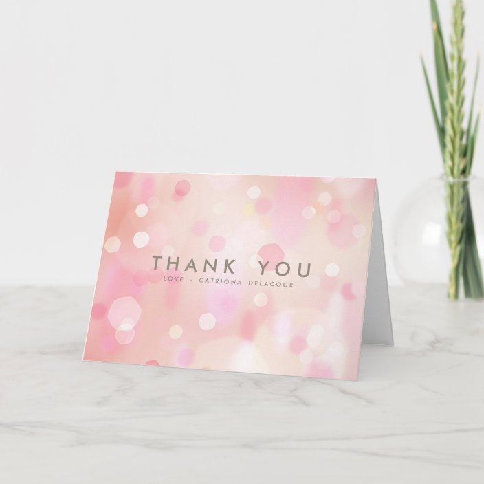 Colorful Pastel Lights Bokeh Thank You Card | Zazzle.com