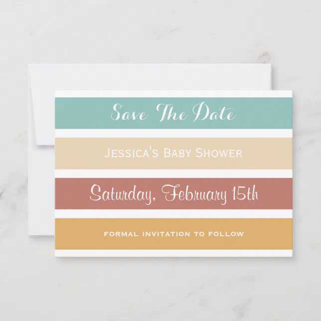 Colorful Pastel Stripes Save the Date | Zazzle