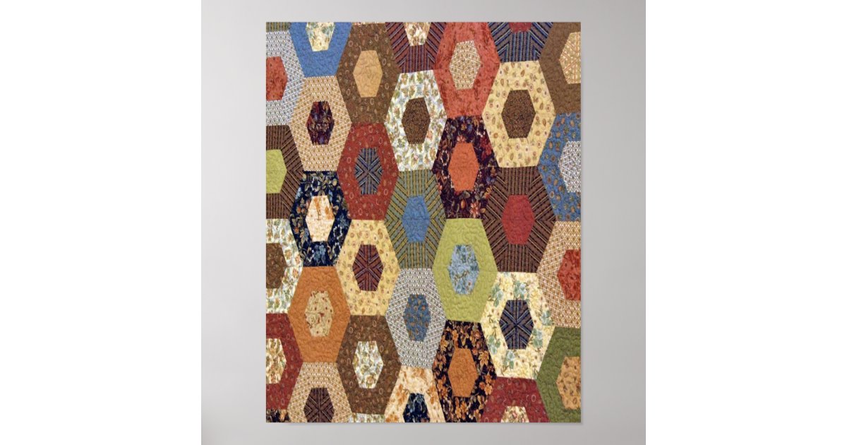 Colorful patches quilt Poster | Zazzle