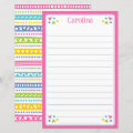 Colorful Patterns Kids Lined Letter Writing Paper | Zazzle