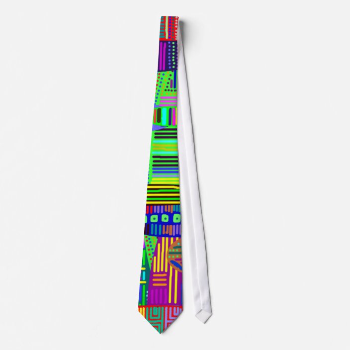 Colorful Patterns Tie Customizable | Zazzle.com