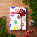 Colorful Paw Print Wrapping Paper | Zazzle