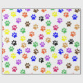 Colorful Paw Print Wrapping Paper | Zazzle