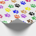 Colorful Paw Print Wrapping Paper | Zazzle
