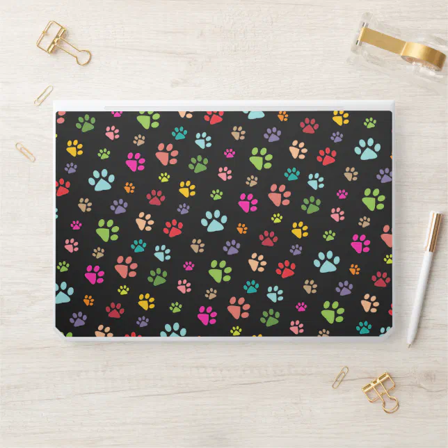Colorful Paw Prints HP Laptop Skin | Zazzle