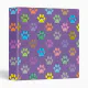 Colorful paw prints pattern binder | Zazzle