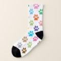 Colorful paw prints pattern socks | Zazzle
