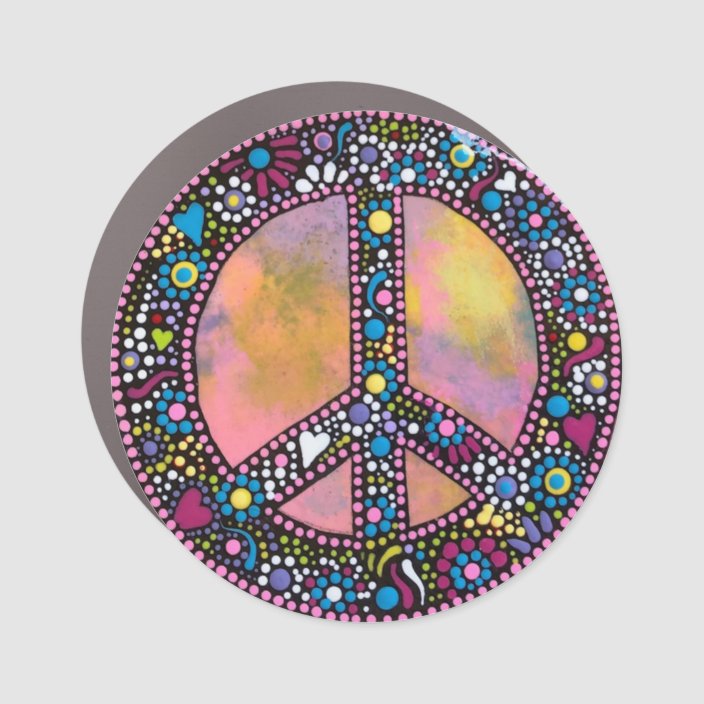 Colorful Peace Car Magnet | Zazzle.com