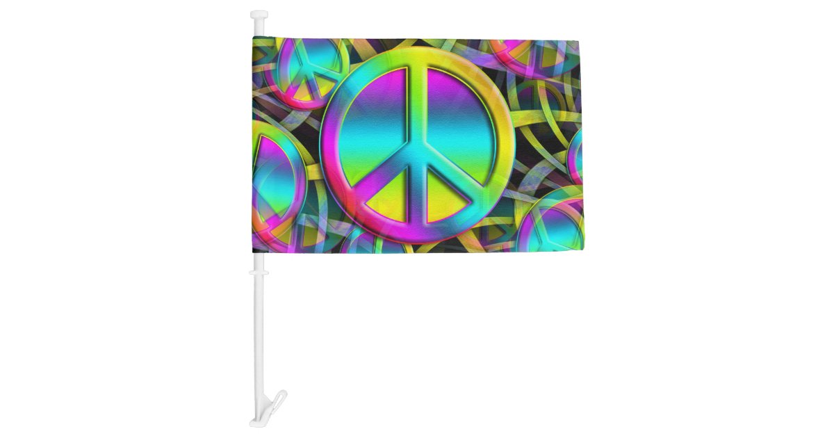 Colorful Peace Seamless Pattern Your Ideas Car Flag Zazzle