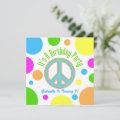 Colorful Peace Sign: Birthday Party Invitations | Zazzle