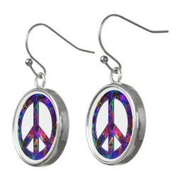 Colorful Peace Sign Earrings | Zazzle