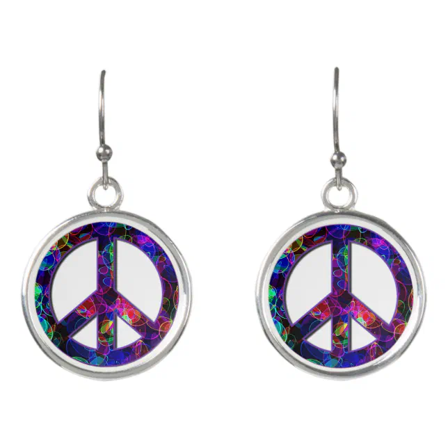 Colorful Peace Sign Earrings | Zazzle