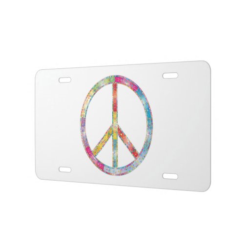 Colorful Peace Sign License Plate | Zazzle
