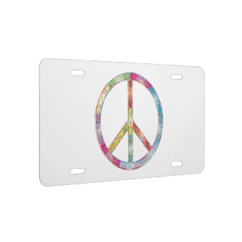 Colorful Peace Sign License Plate | Zazzle