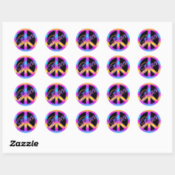 Colorful Peace Sign Stickers | Zazzle