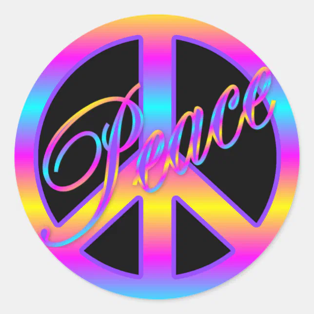 Colorful Peace Sign Stickers | Zazzle