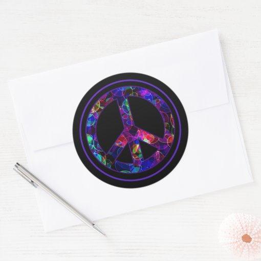 Colorful Peace Sign Stickers | Zazzle