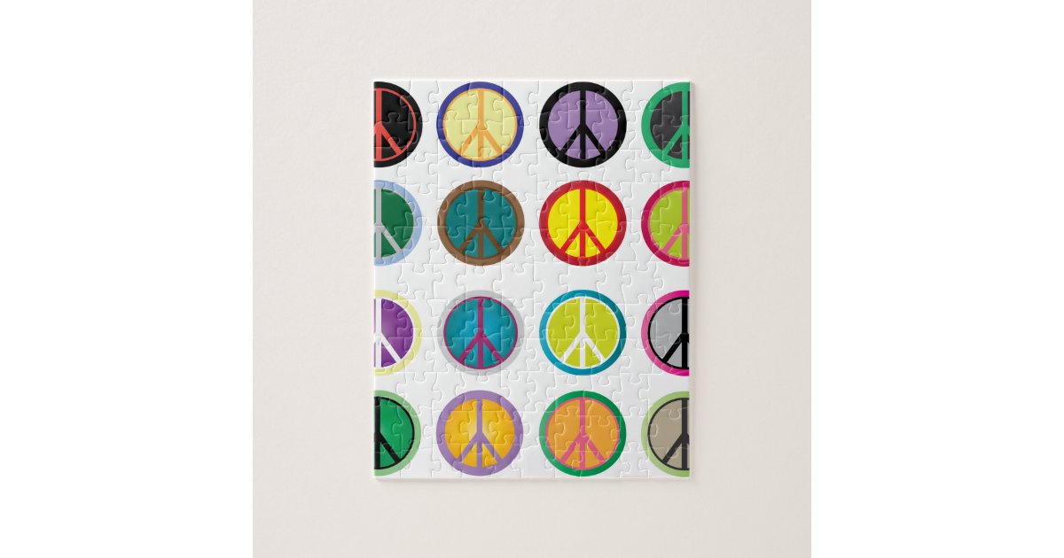 Colorful Peace Signs - Peace Sign pattern Jigsaw Puzzle | Zazzle