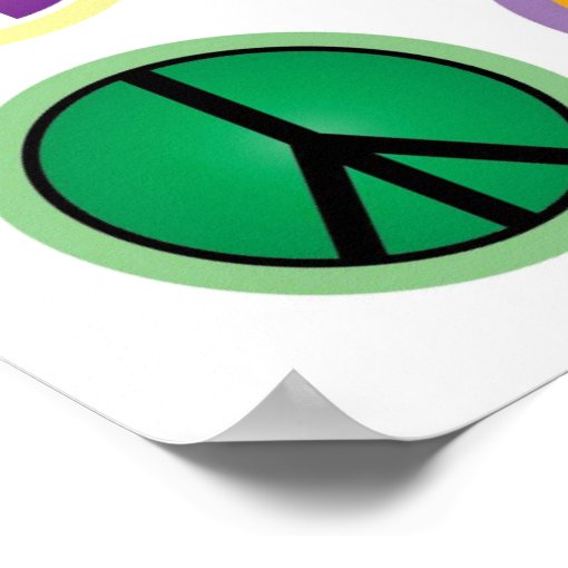 Colorful Peace signs poster | Zazzle