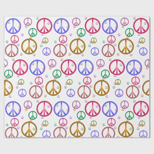 Colorful Peace Signs Wrapping Paper | Zazzle