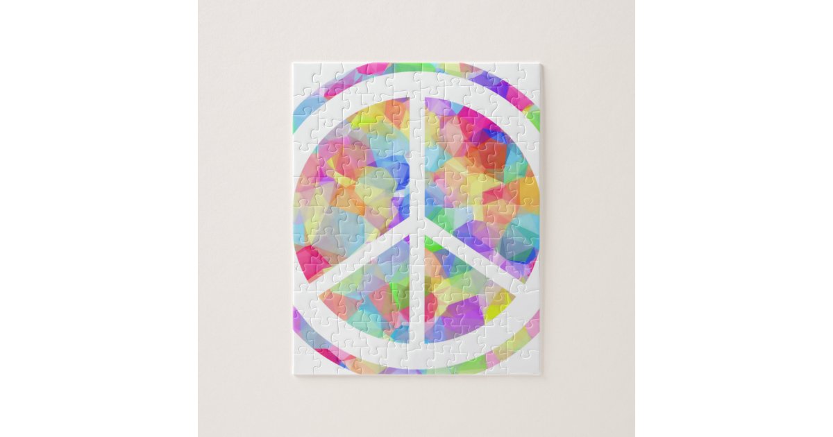 Colorful Peace Symbol Jigsaw Puzzle | Zazzle